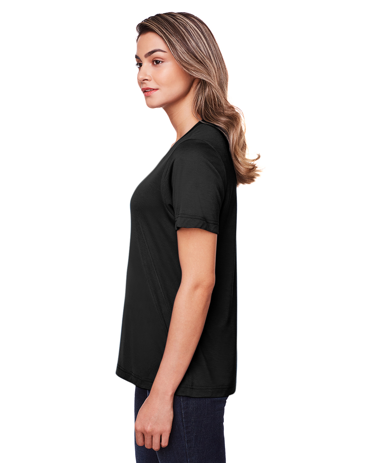Core365 Women's Fusion Chroma Soft™ Performance T Shirt Ce111 W Black ...