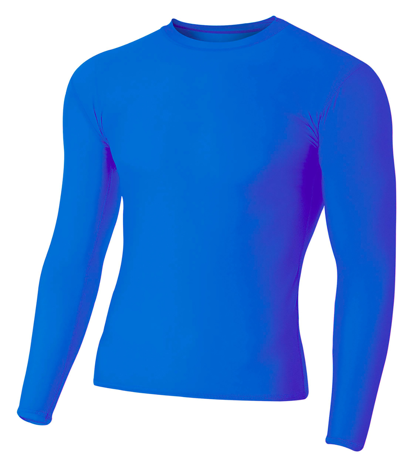 A4 Unisex Polyester Spandex Long Sleeve Compression T Shirt N3133 Royal ...