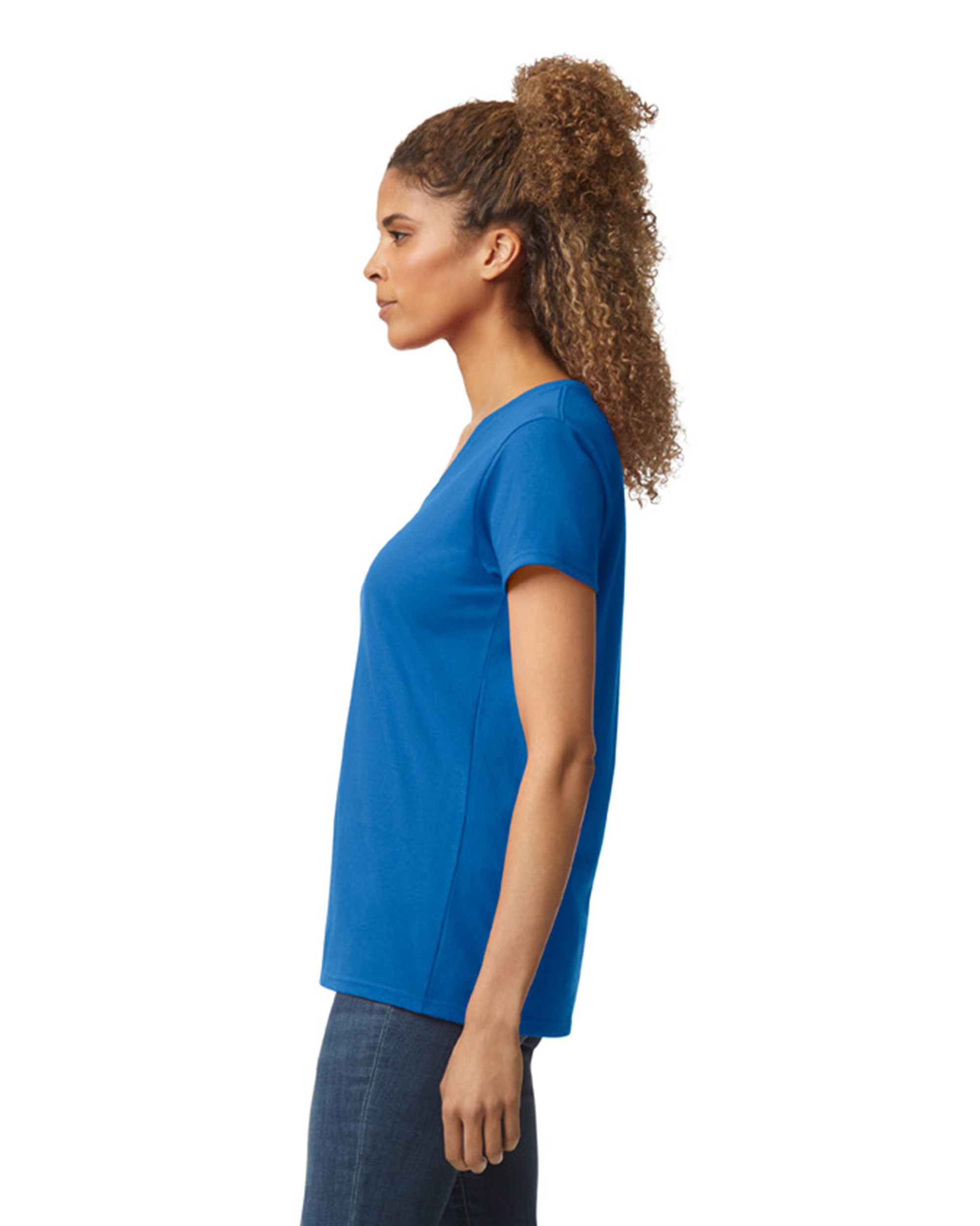 Gildan Women's Heavy Cotton™ V Neck T Shirt G500 Vl Royal | Jiffy