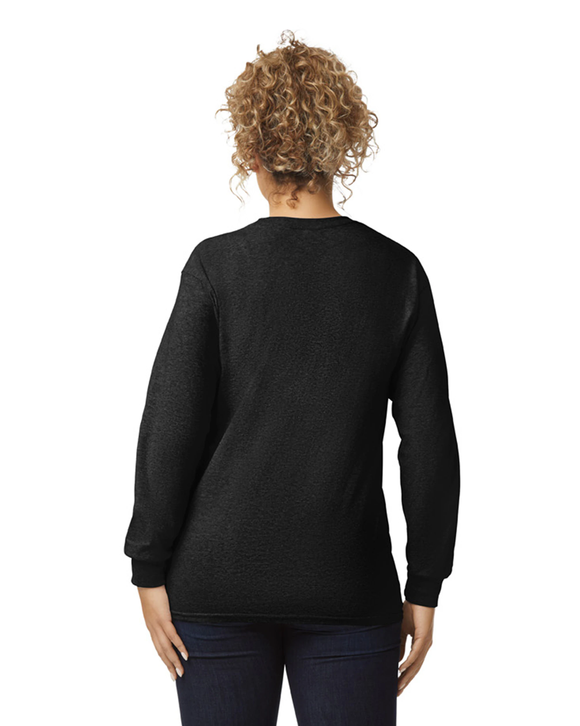 Gildan Unisex Ultra Cotton® Long Sleeve T Shirt G240 Black | Jiffy