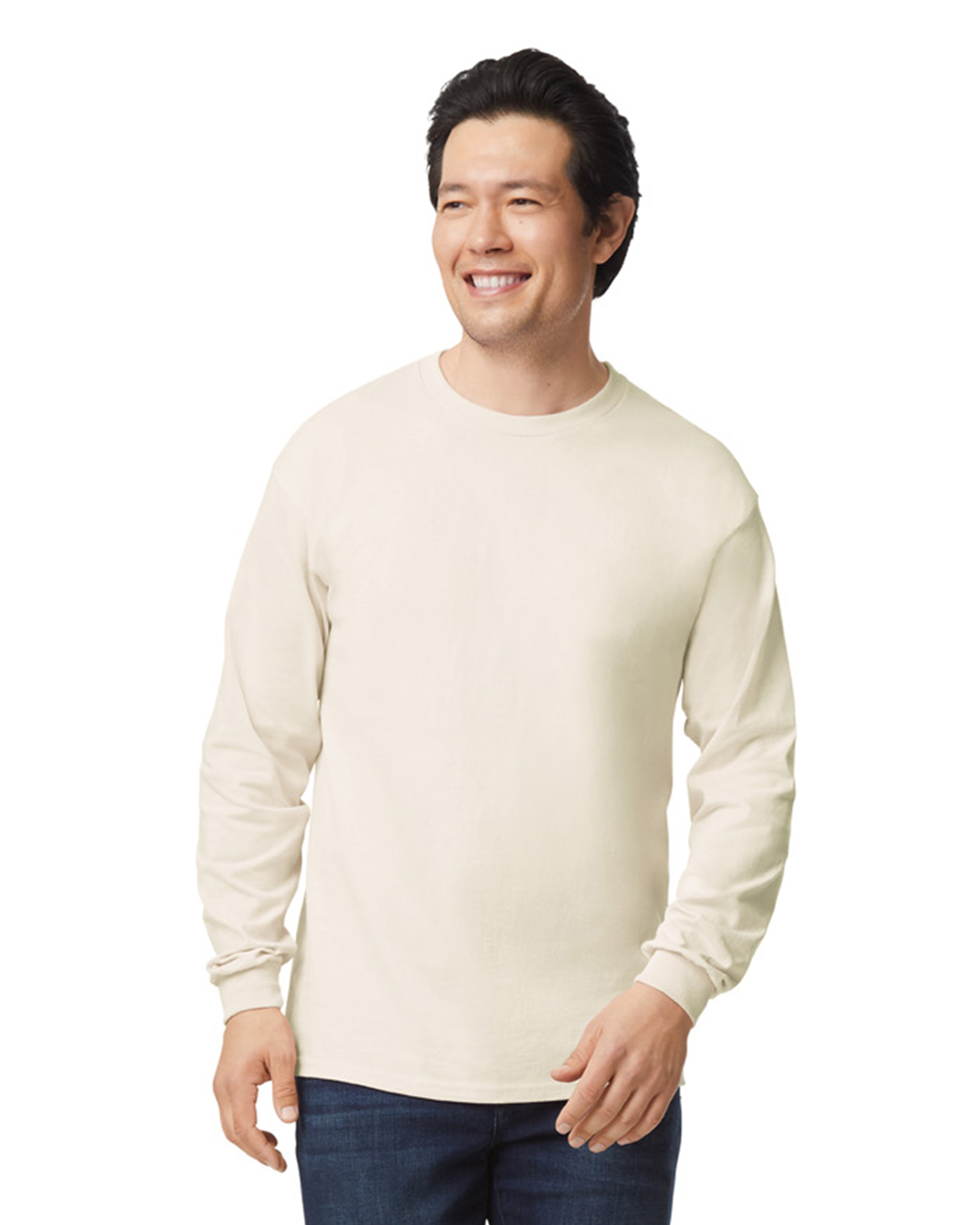 Gildan Unisex Ultra Cotton® Long Sleeve T Shirt G240 Natural | Jiffy