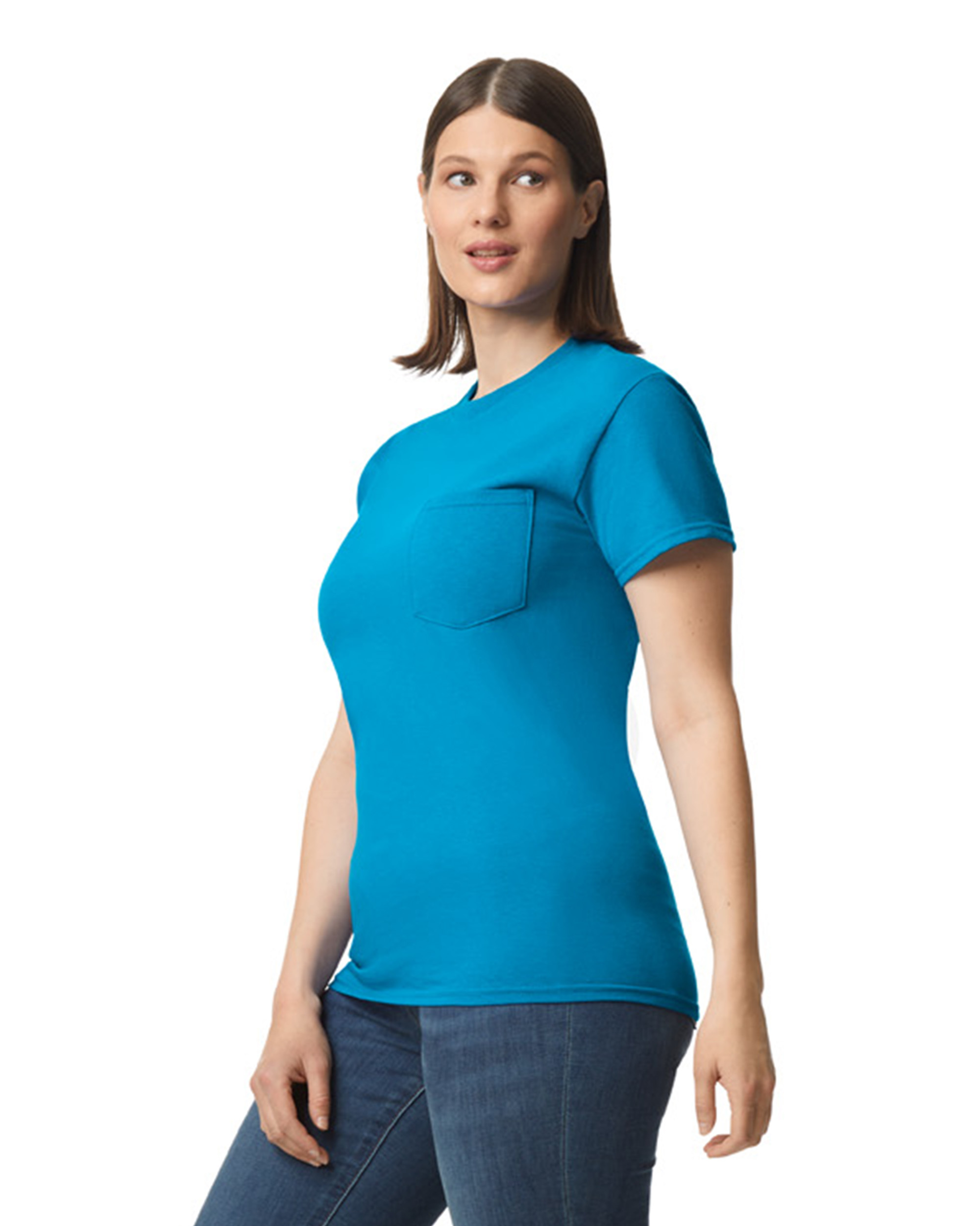 Gildan Unisex Heavy Cotton™ Pocket T Shirt G530 Sapphire | Jiffy