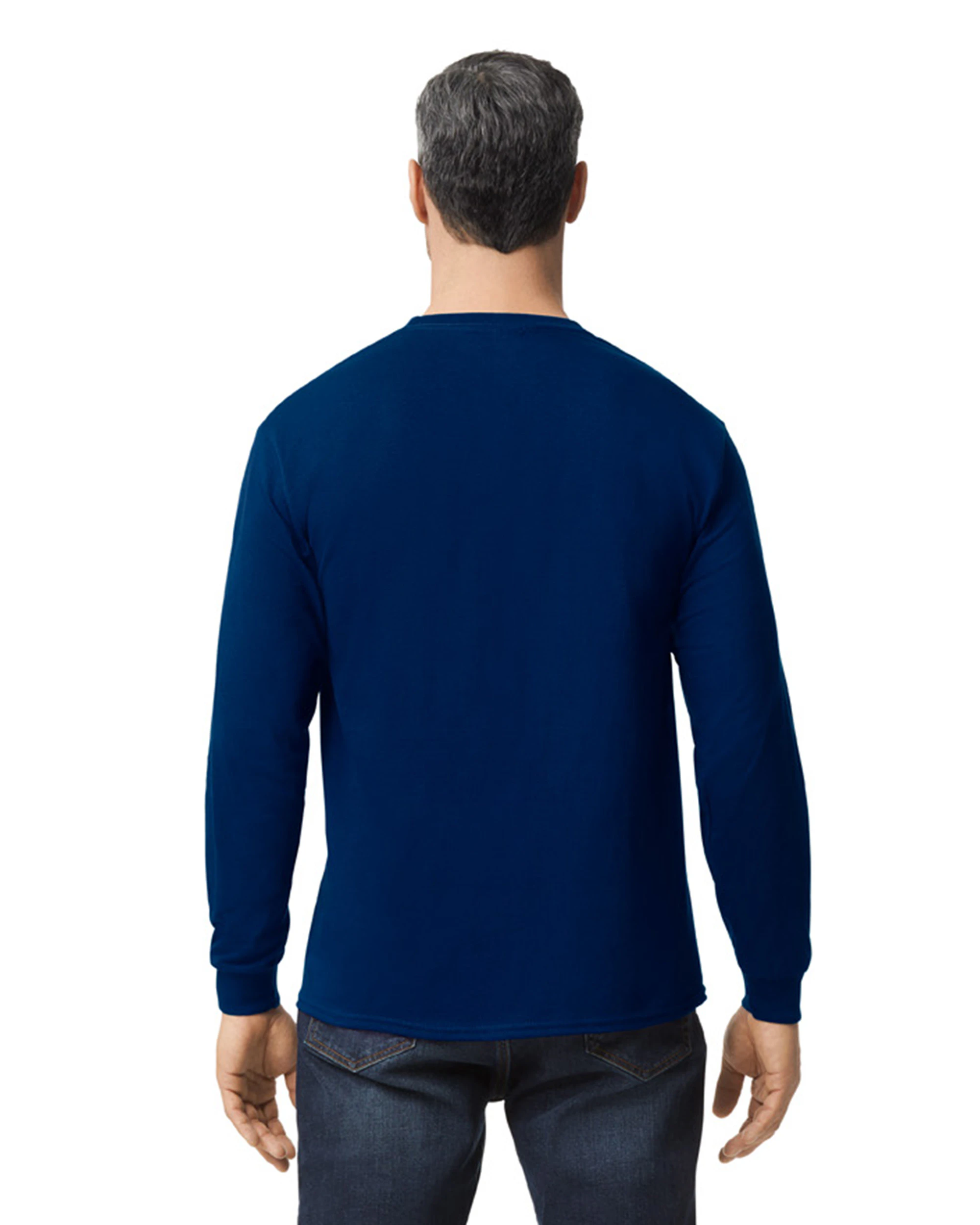 Gildan Unisex Heavy Cotton™ Long Sleeve T Shirt G540 Navy | Jiffy