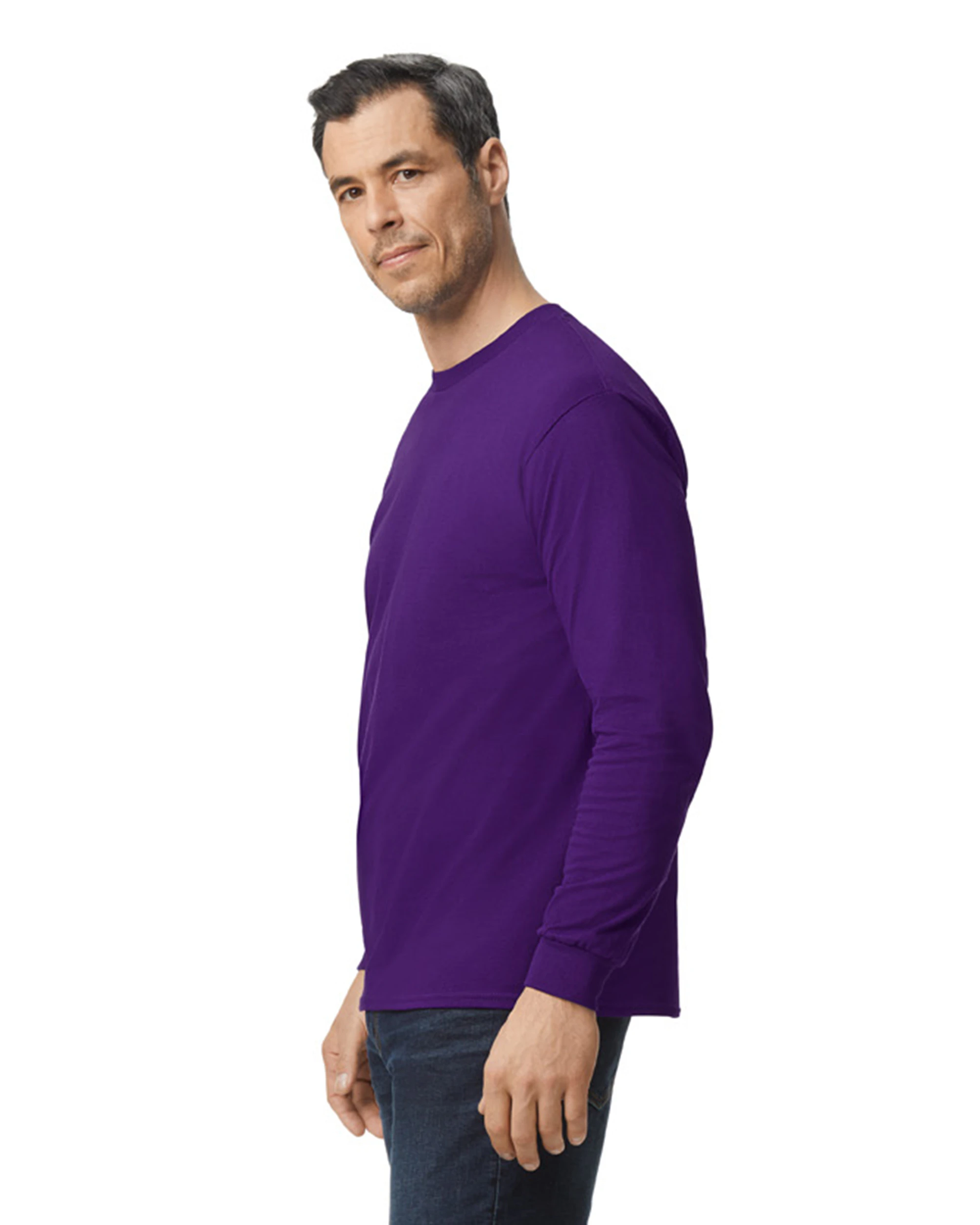 Gildan Unisex Heavy Cotton™ Long Sleeve T Shirt G540 Purple | Jiffy