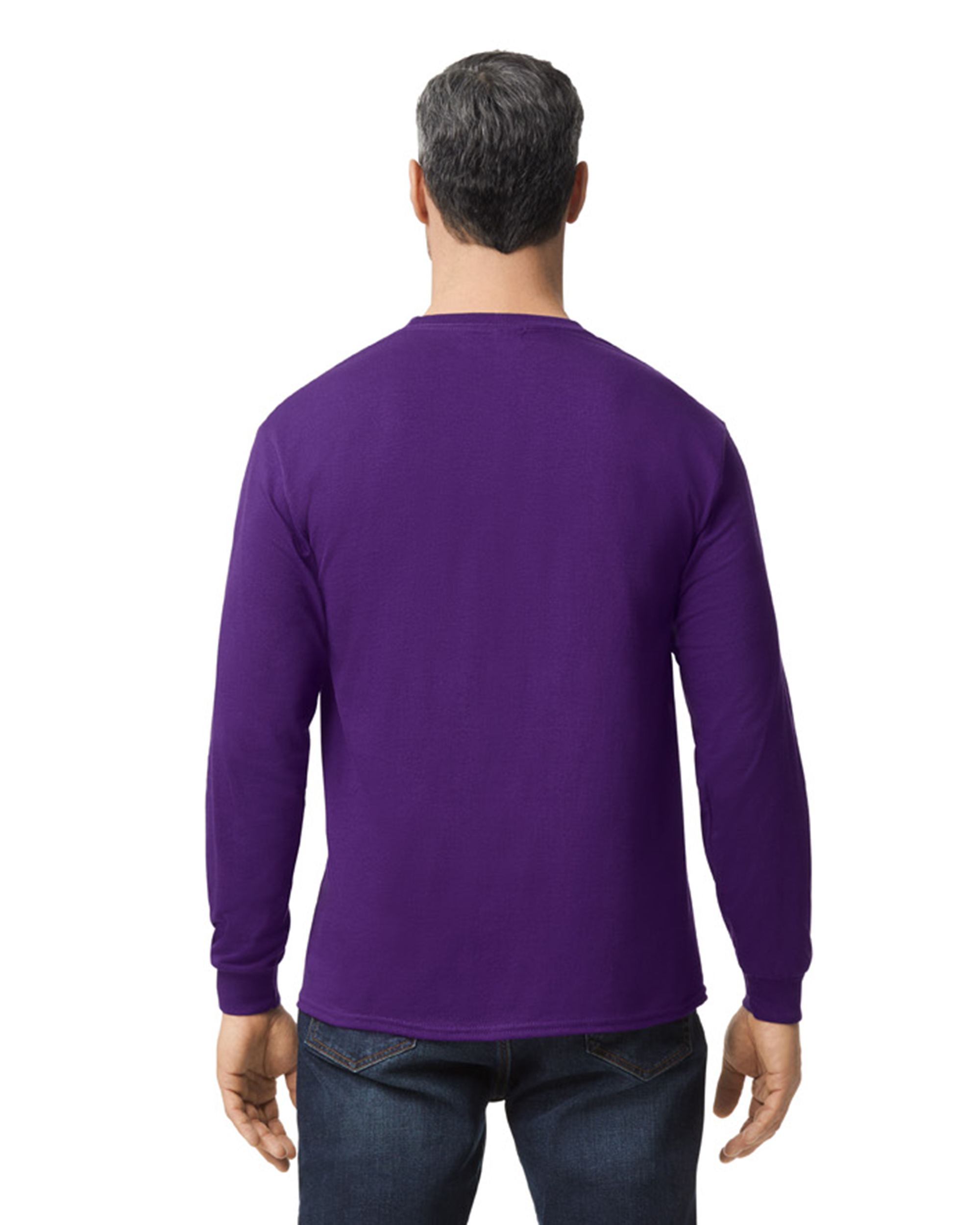 Gildan Unisex Heavy Cotton™ Long Sleeve T Shirt G540 Purple | Jiffy