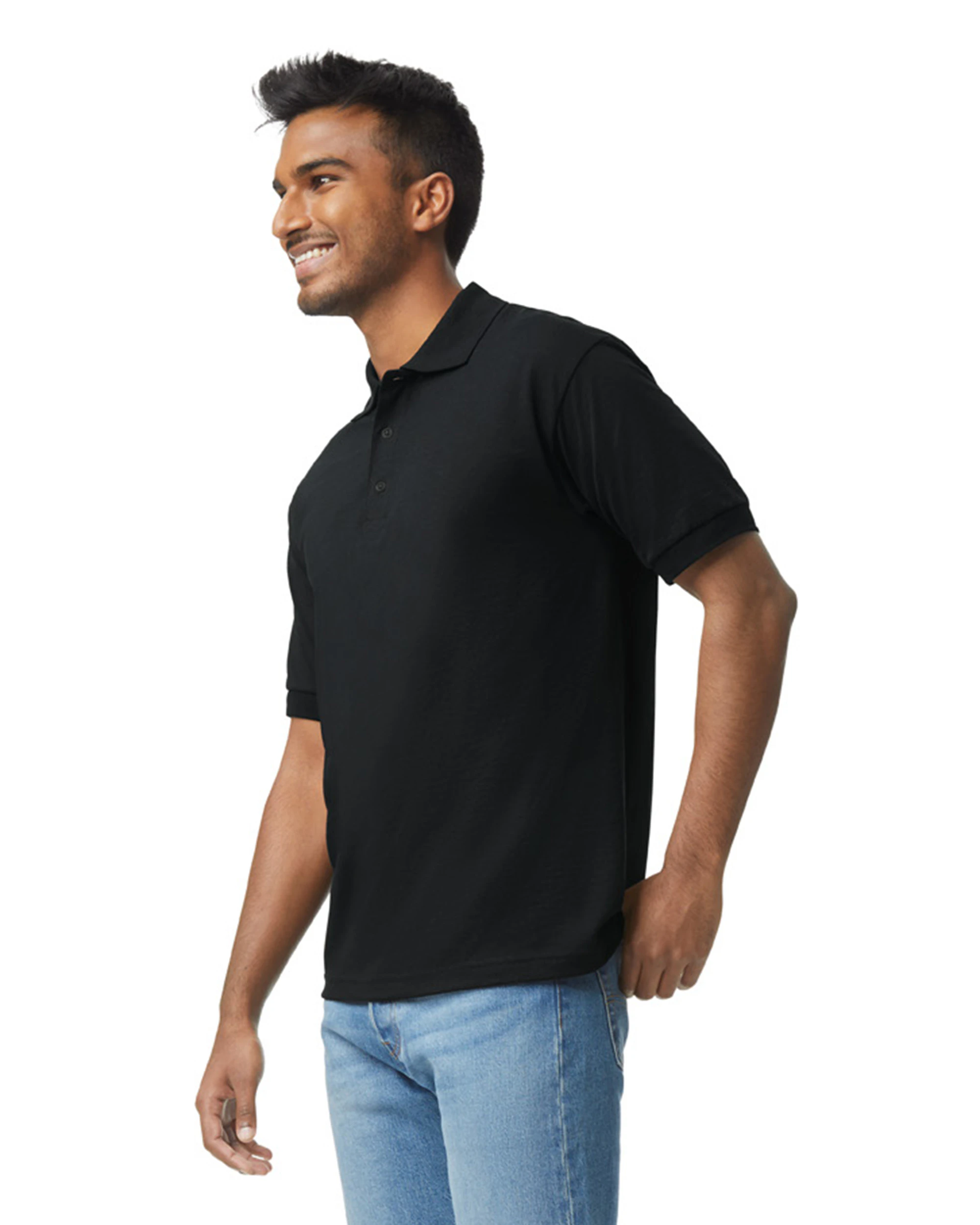 Gildan Unisex 50/50 Jersey Polo G880 Black | Jiffy