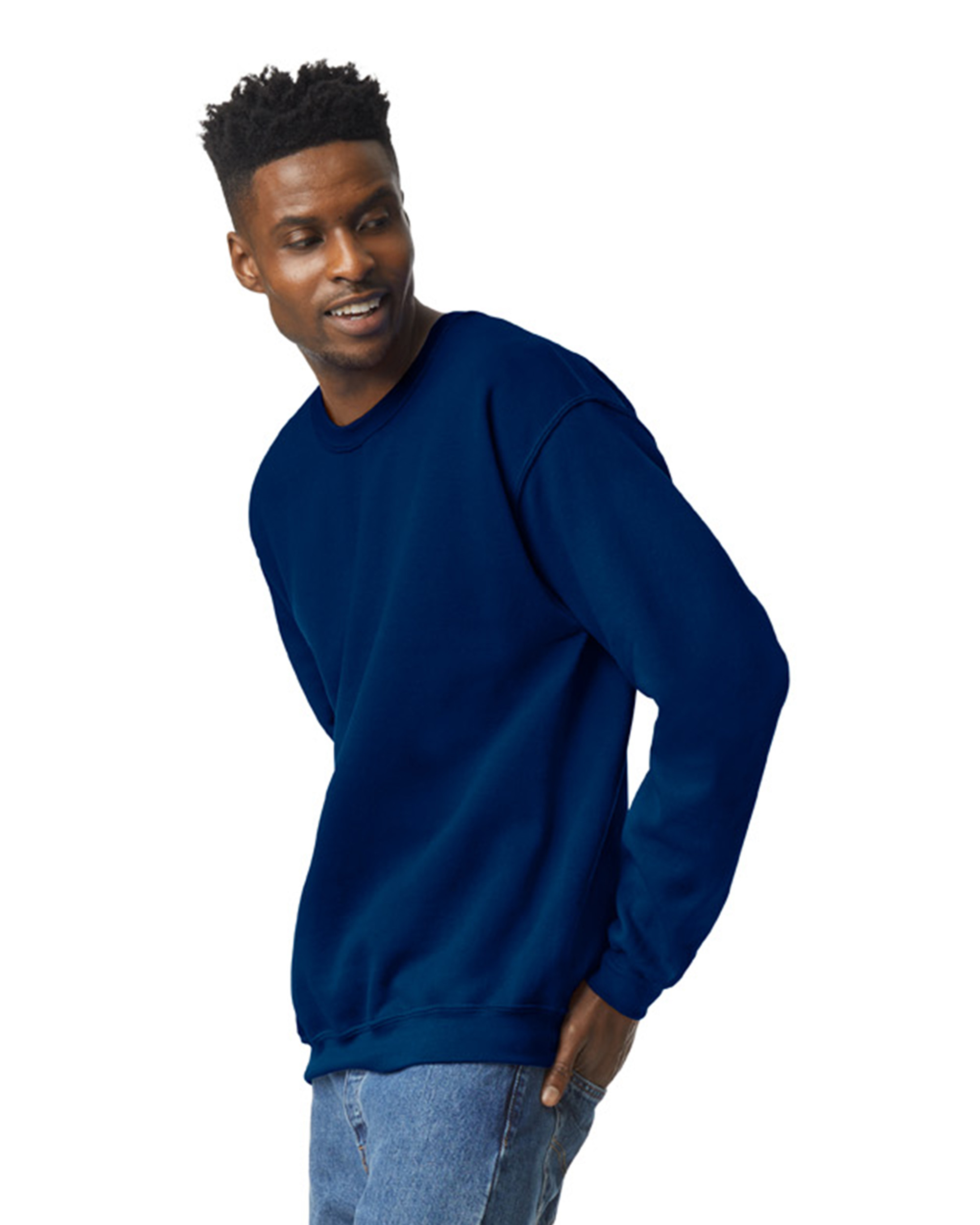 Gildan Unisex Heavy Blend™ 50/50 Fleece Crew G180 Navy | Jiffy