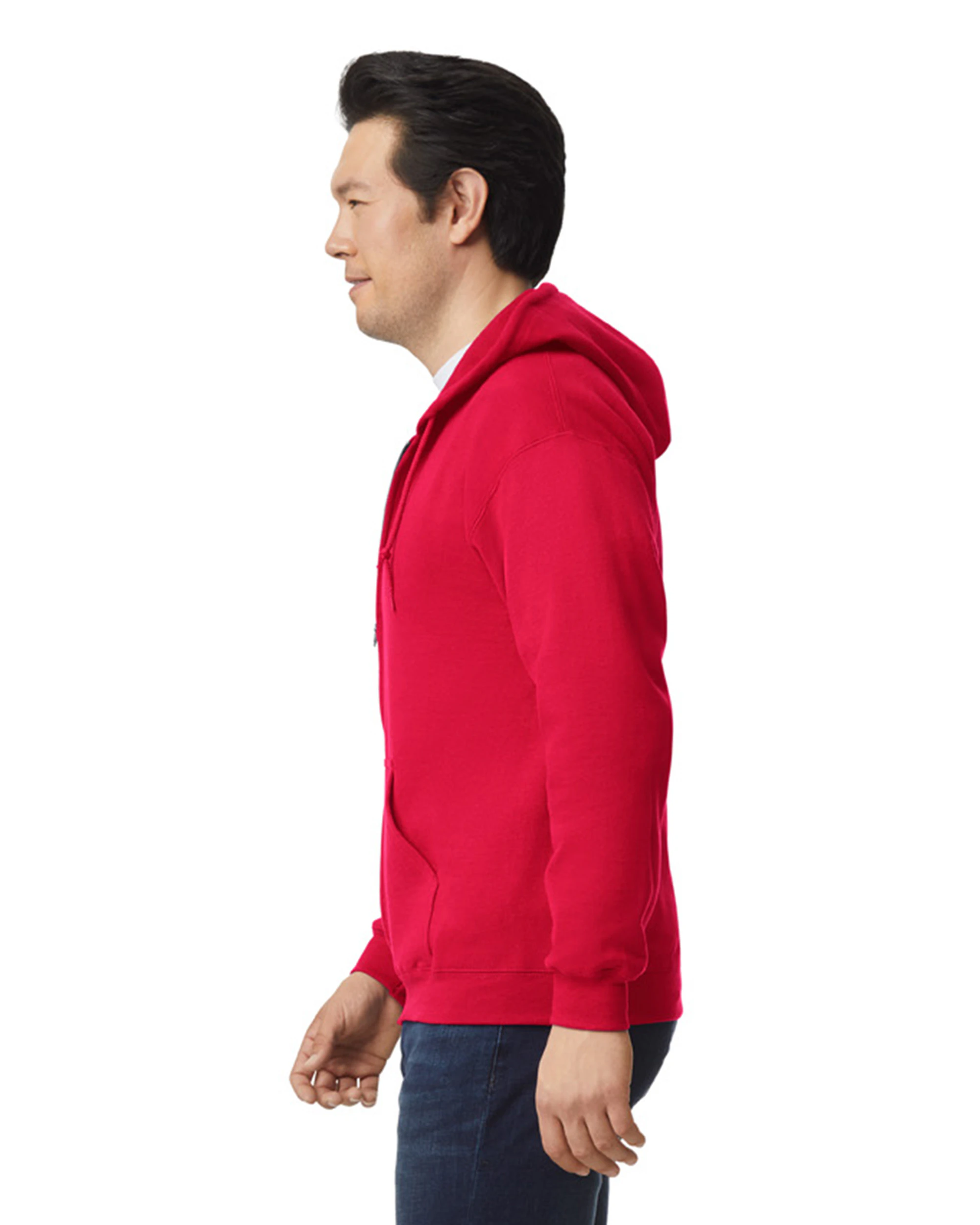 Gildan Unisex Heavy Blend™ 50/50 Full Zip Hoodie G186 Red | Jiffy