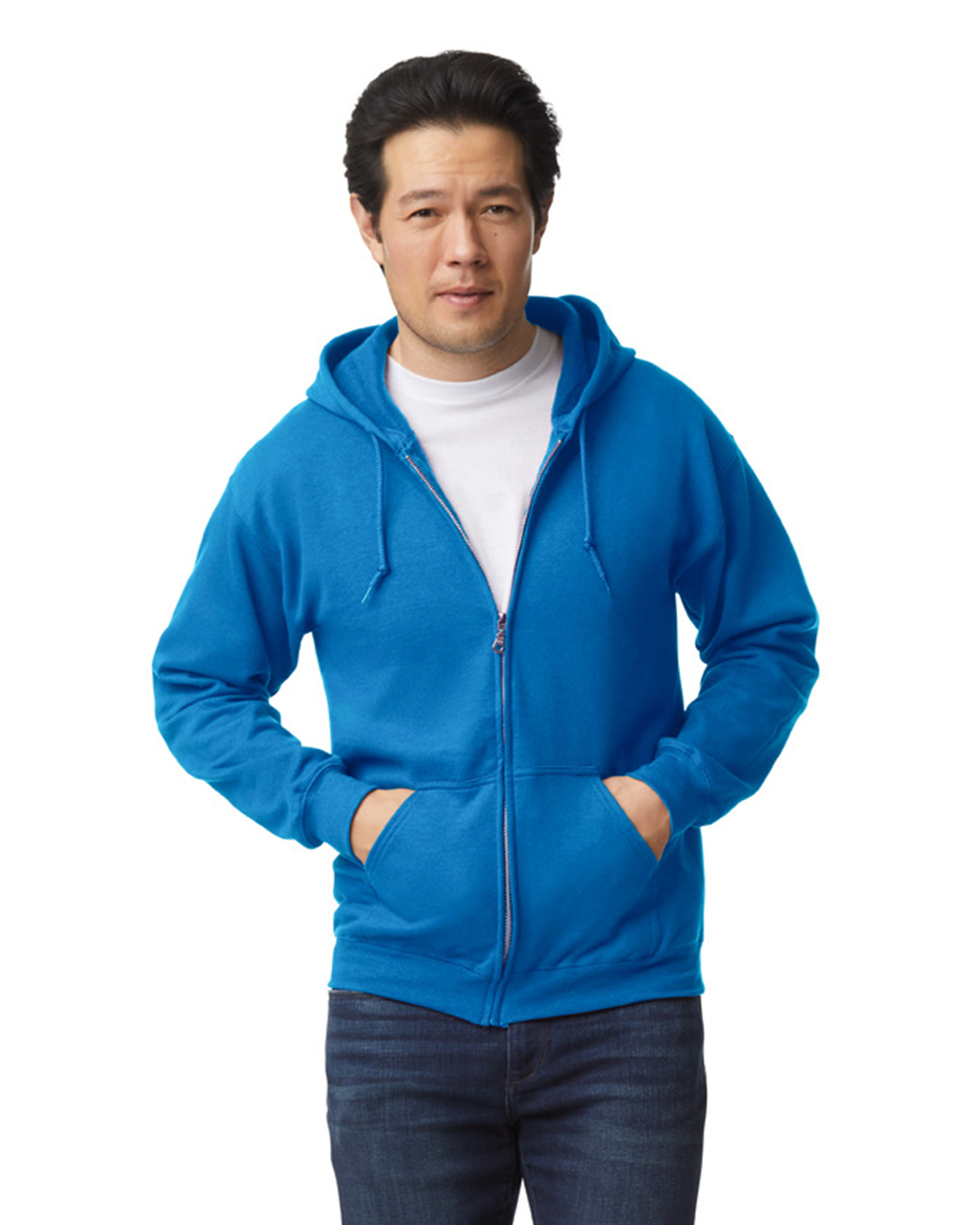 Gildan Unisex Heavy Blend™ 50/50 Full Zip Hoodie G186 Royal | Jiffy