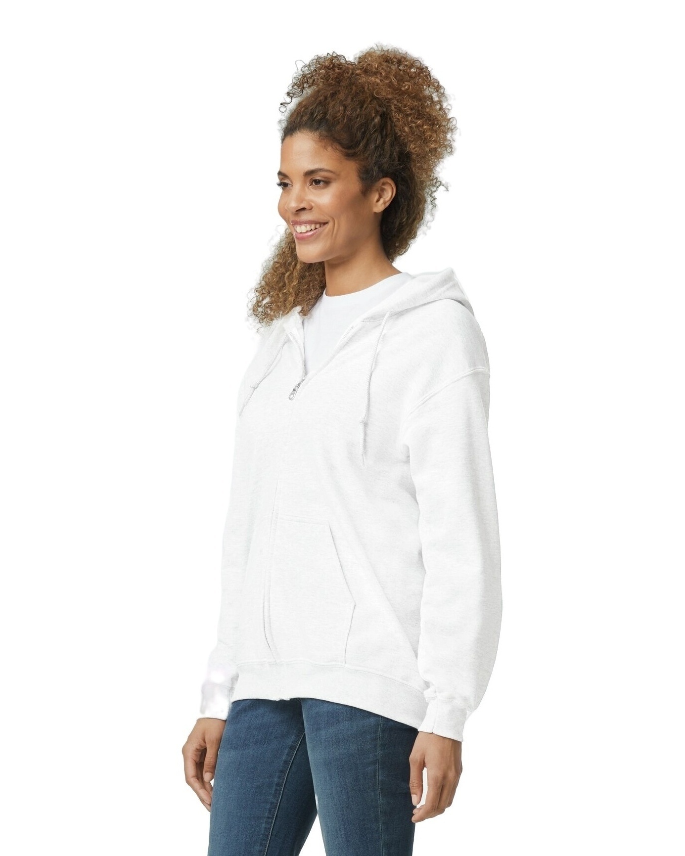 Gildan Unisex Heavy Blend™ 50/50 Full Zip Hoodie G186 White | Jiffy