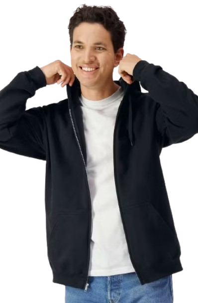 Gildan Unisex Softstyle Fleece Hoodie Sf600 Black | Jiffy