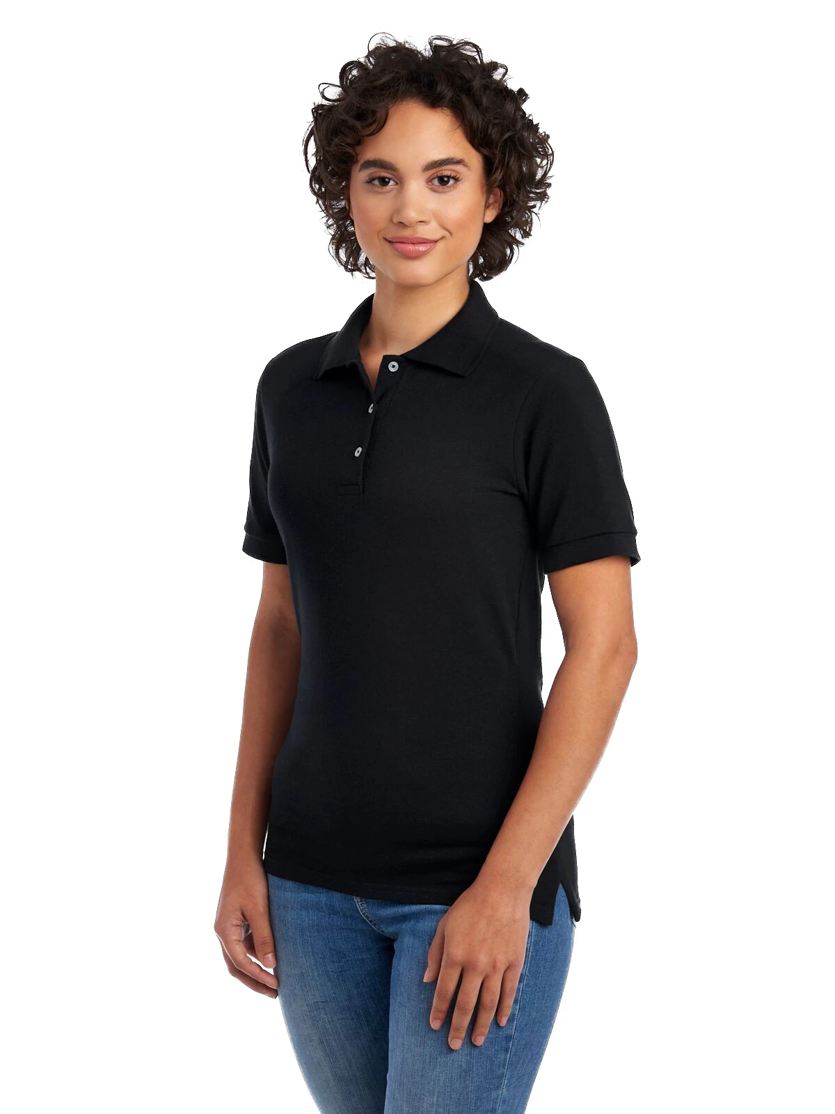 Jerzees Women's Premium 100% Ringspun Cotton Piqué Polo 443 Wr Black ...