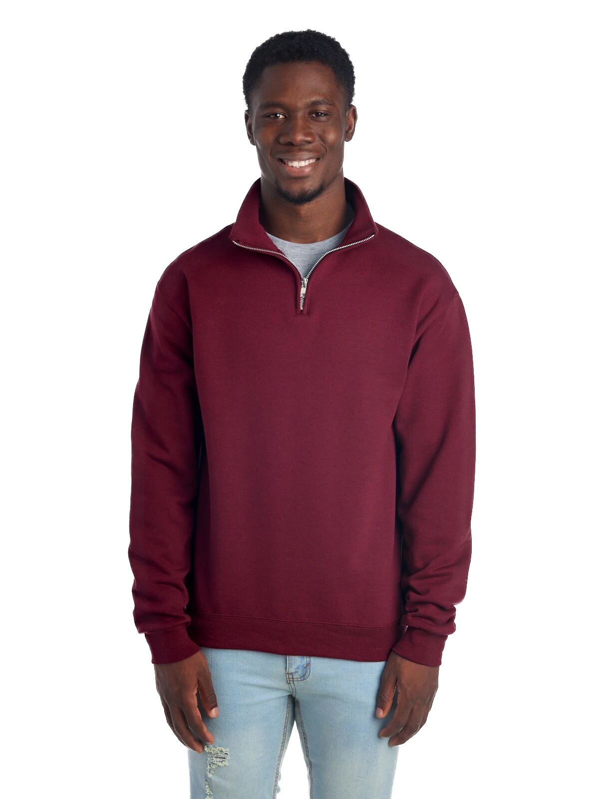 Jerzees Unisex Nu Blend® Quarter Zip Cadet Collar Sweatshirt 995 M ...