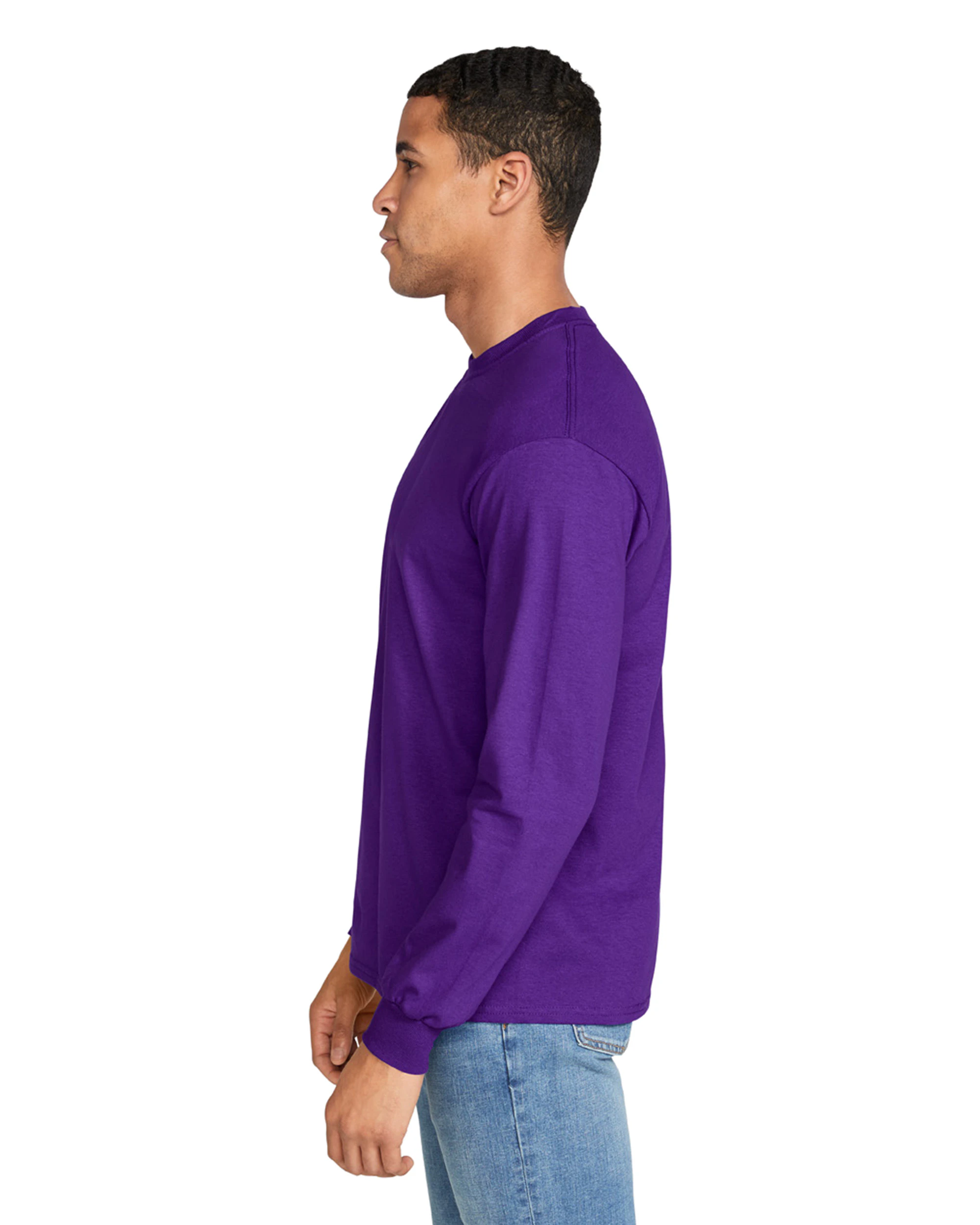 Gildan Unisex Ultra Cotton® Long Sleeve T Shirt G240 Purple | Jiffy