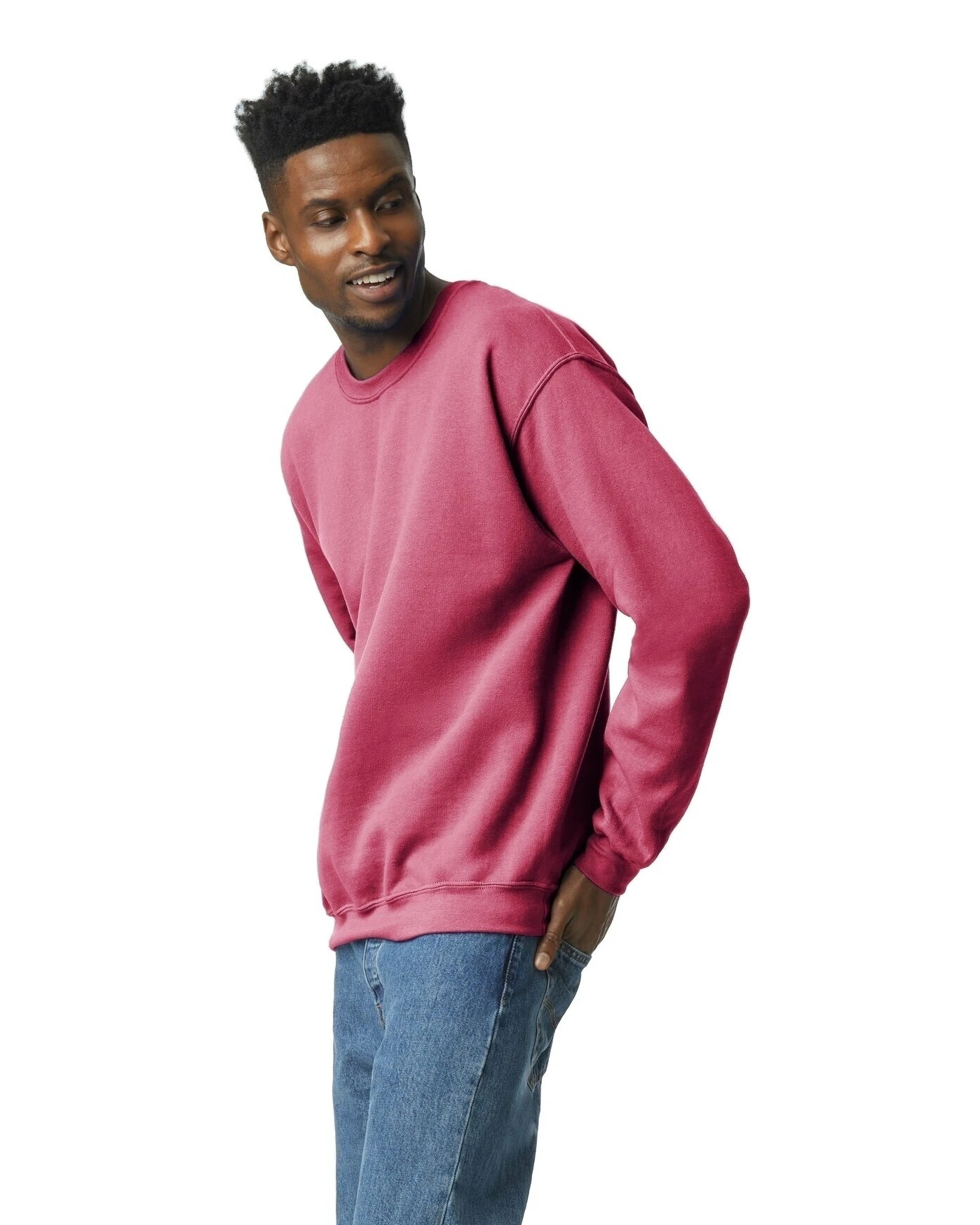 Custom Sweatshirt Heather Sport Scarlet Red - Gildan G180 | Jiffy ...