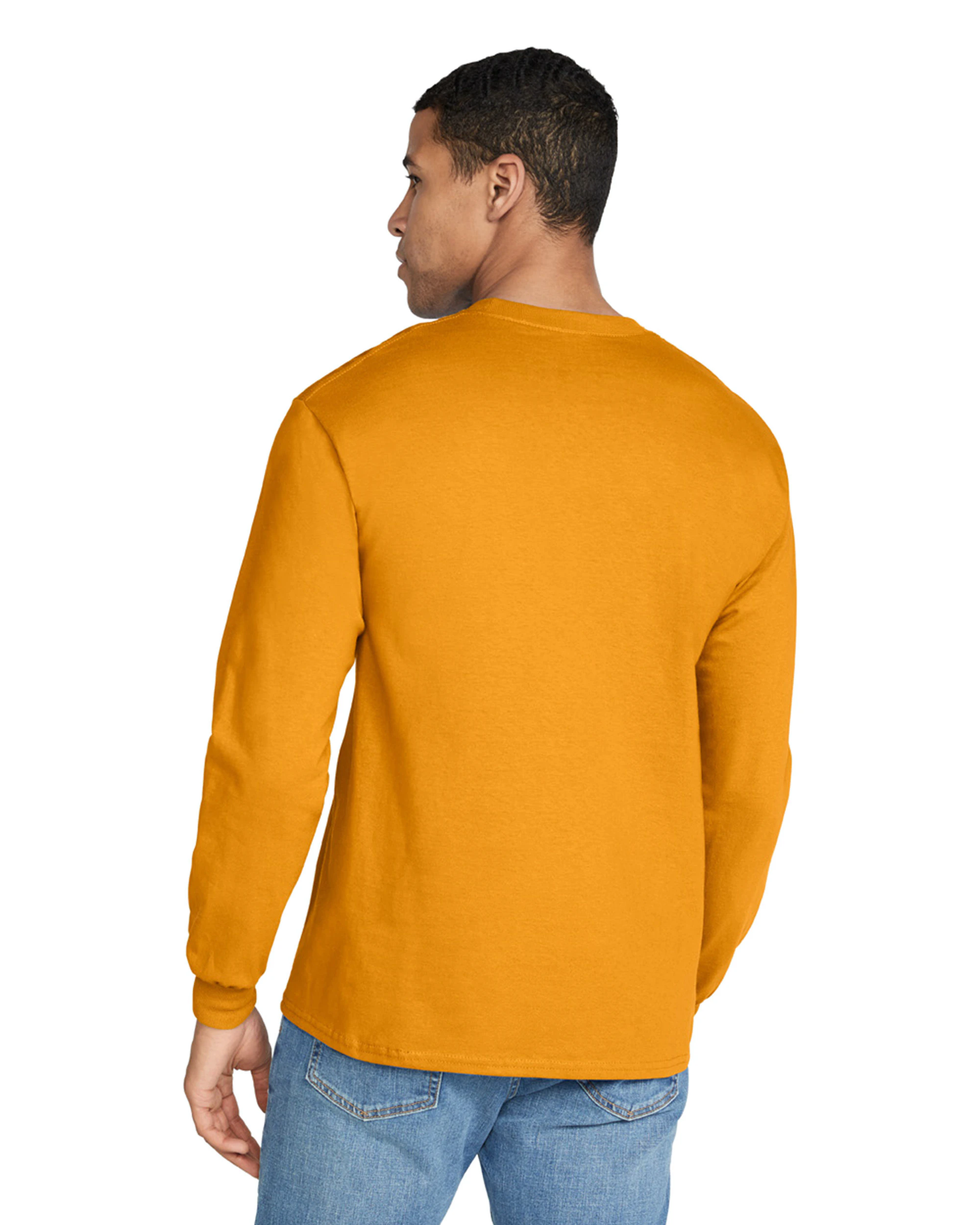 Gildan Unisex Ultra Cotton® Long Sleeve T Shirt G240 Gold | Jiffy