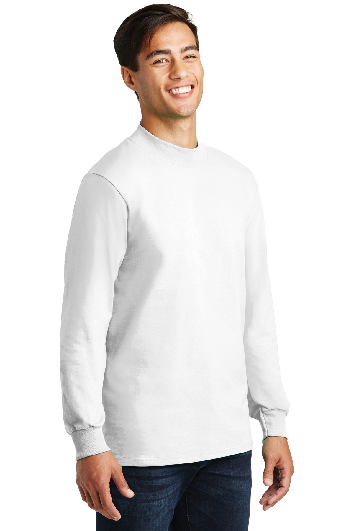 Port & Company Unisex Essential Mock Turtleneck Pc61 M White | Jiffy
