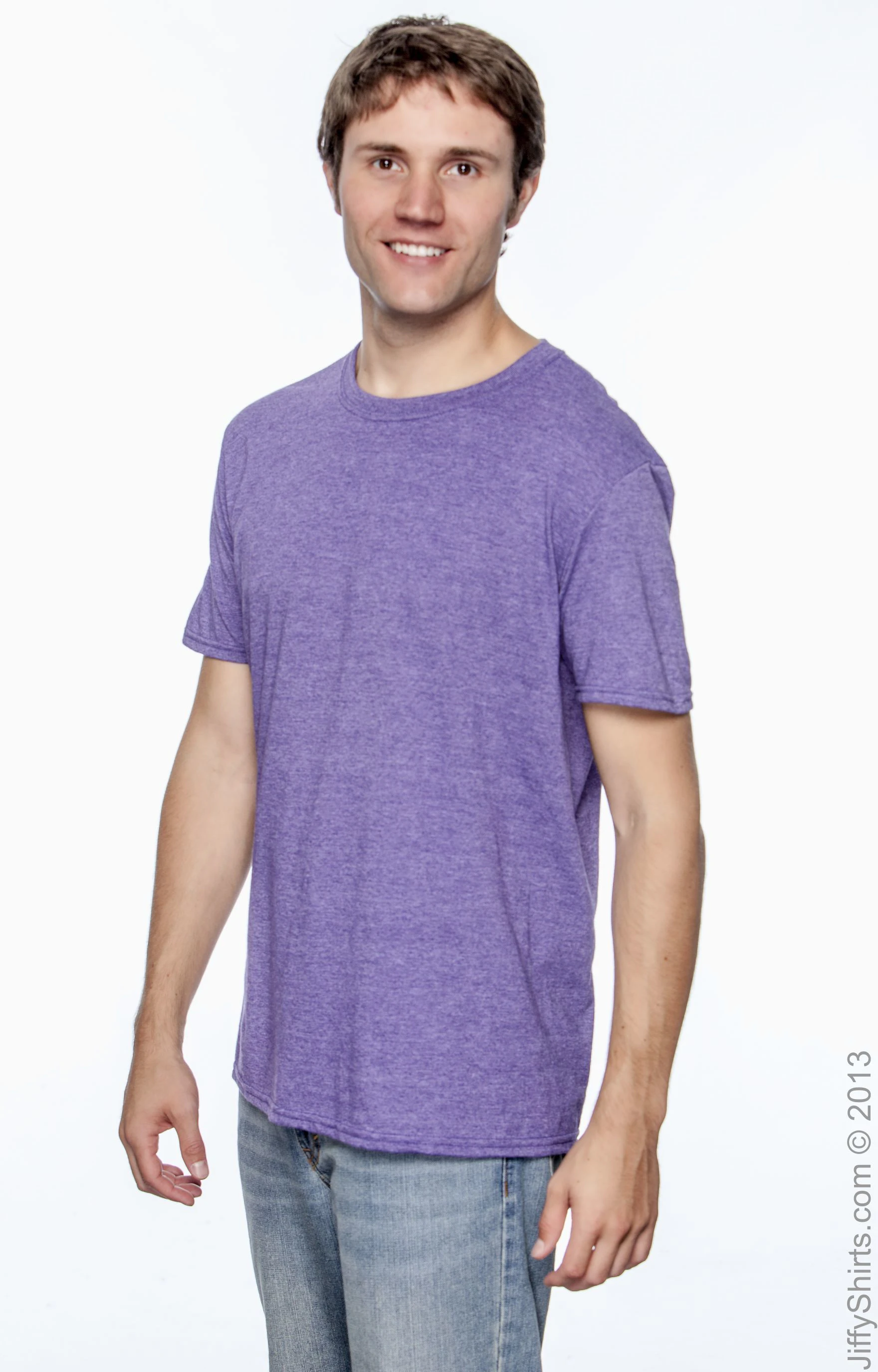 Custom T-Shirts Heather Purple - Gildan G640 | Jiffy Custom Print