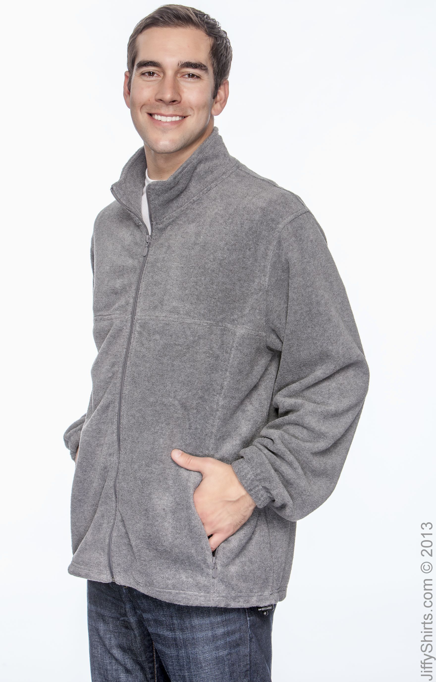Harriton Men's Full Zip Fleece M990 Charcoal | Jiffy