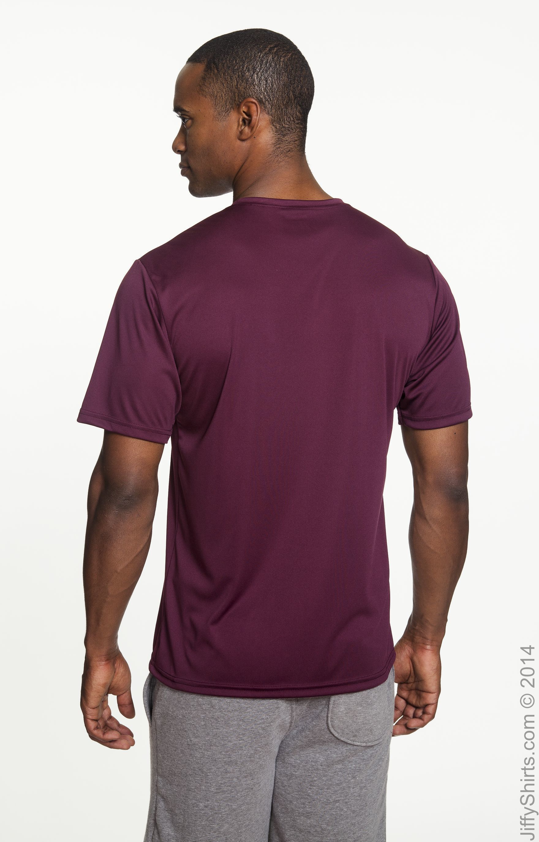 A4 Men's Cooling Performance T Shirt N3142 Maroon | Jiffy