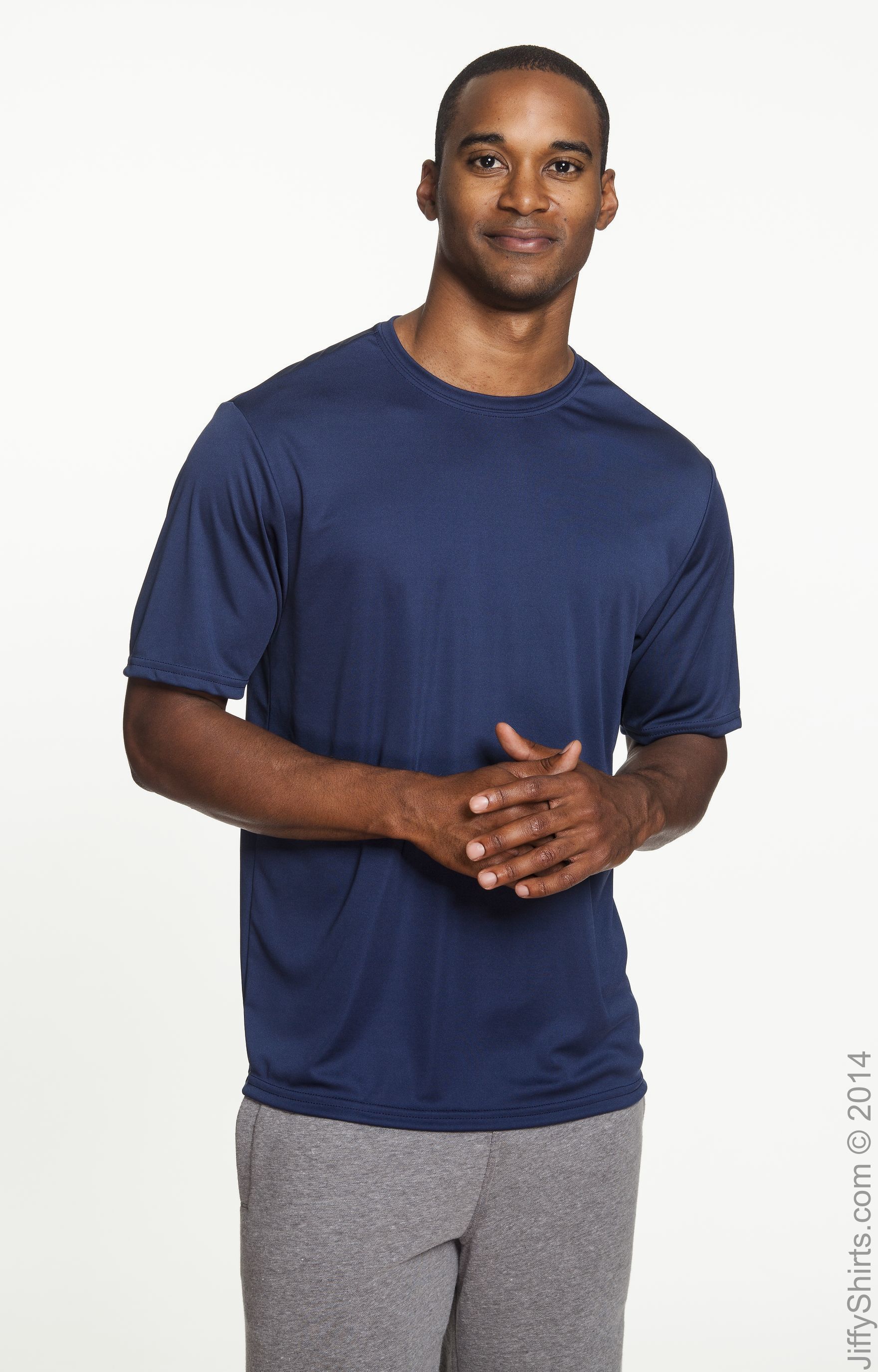 A4 Men's Cooling Performance T Shirt N3142 Navy | Jiffy