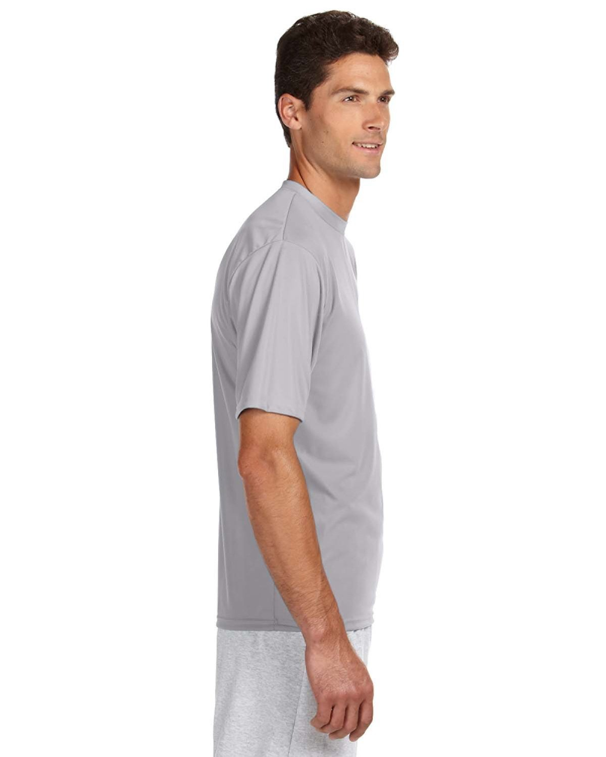 A4 Men's Cooling Performance T Shirt N3142 Silver | Jiffy