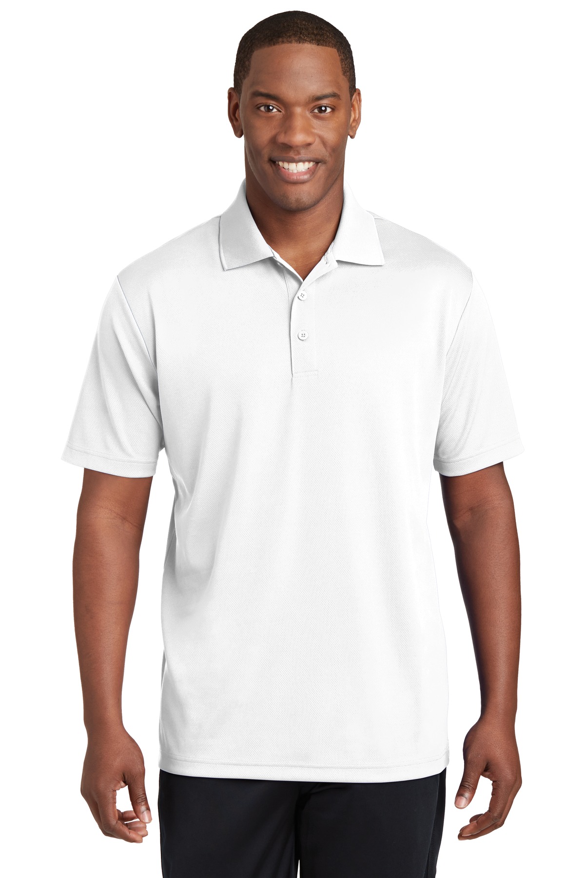 Sport Tek Men's Posi Charge Racer Mesh Polo St640 White | Jiffy