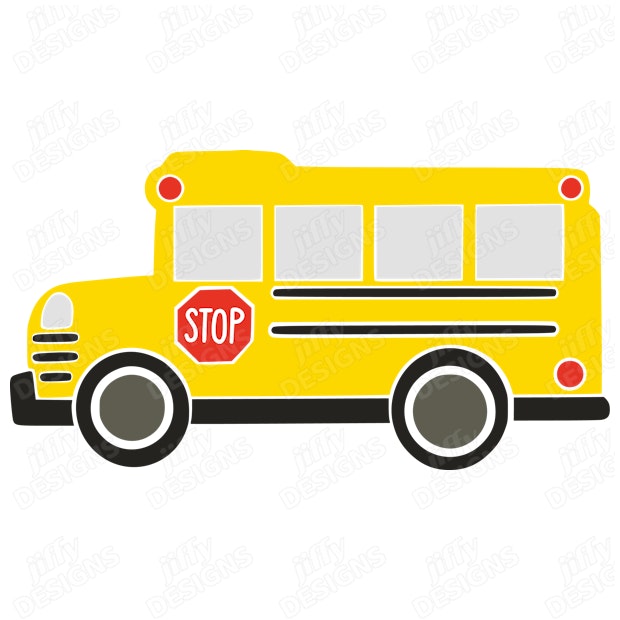 Vibrant Yellow School Bus with Bold Red Stop Sign | Jiffy Designs