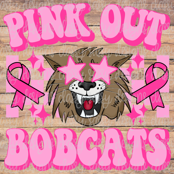 Pink Out Bobcats, Breast Cancer Awareness, Football, PNG INSTANT ...