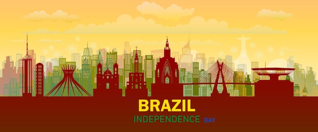 Vibrant Cityscape of Brazil's Iconic Landmarks on Independence Day ...