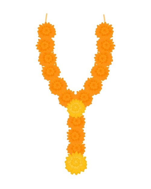 Vibrant Orange Flower Garland with Intricate Petal Patterns | Jiffy Designs