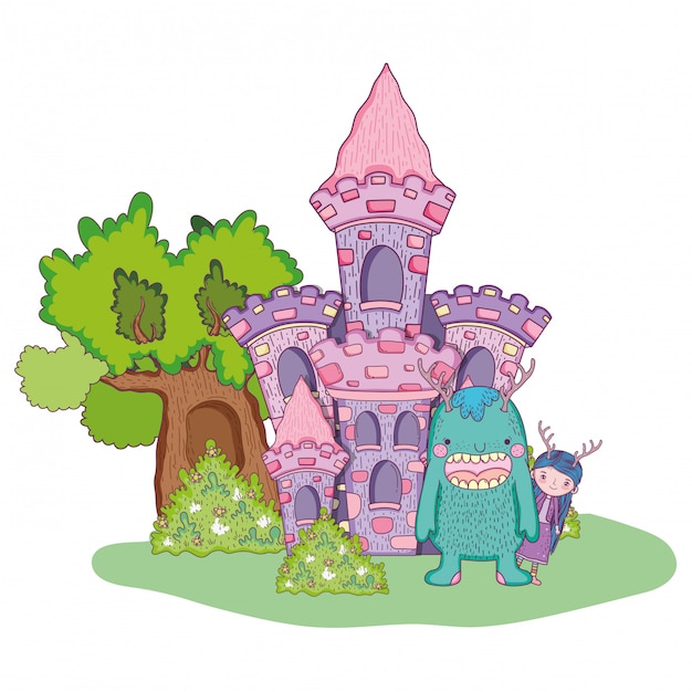 Whimsical Fantasy Castle and Monster Illustration | Jiffy Designs