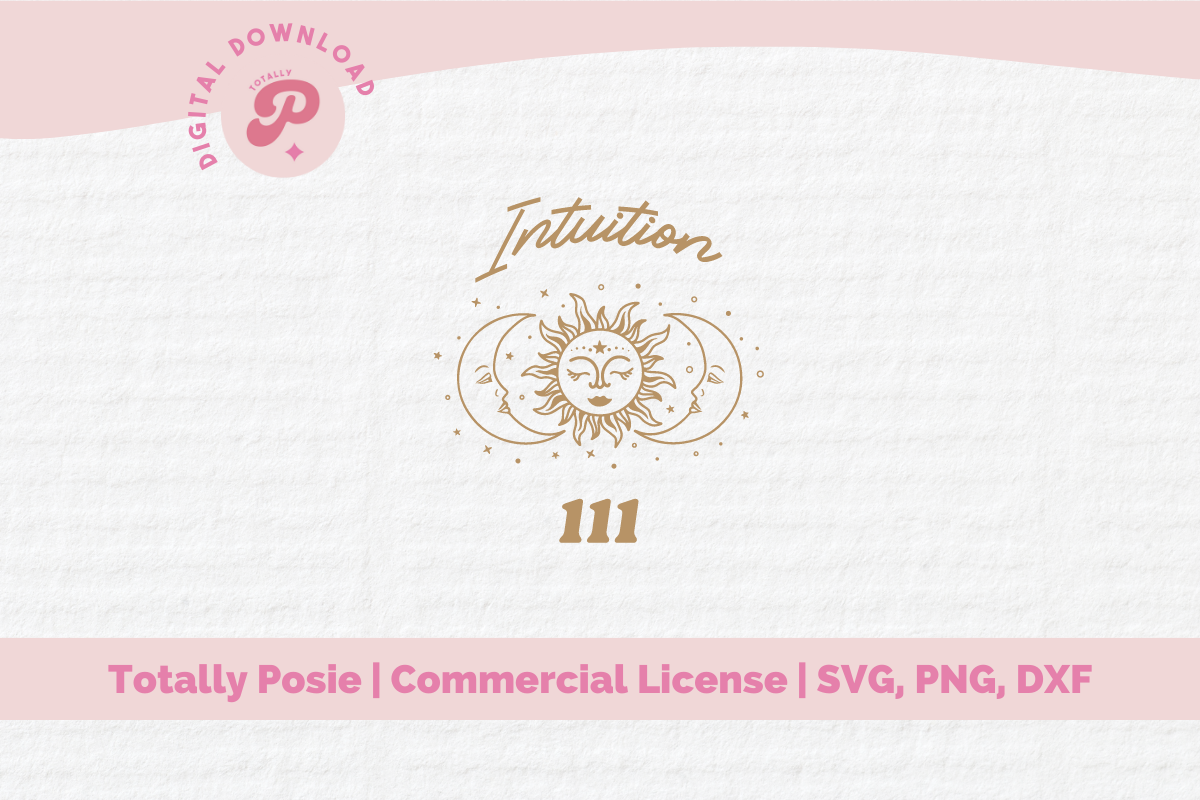 'Intuition 111' Celestial Sun and Moon Phases in Elegant Gold Linework ...