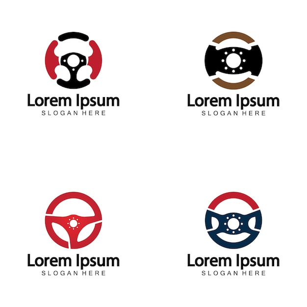 Minimalist Steering Wheel Logos with Playful Silhouettes | Jiffy Designs