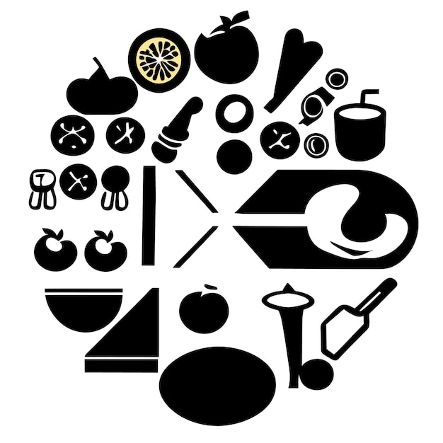 Vibrant Collection of Diverse Culinary Icons and Symbols | Jiffy Designs