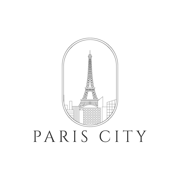 Iconic Eiffel Tower Silhouette in Paris City Emblem | Jiffy Designs