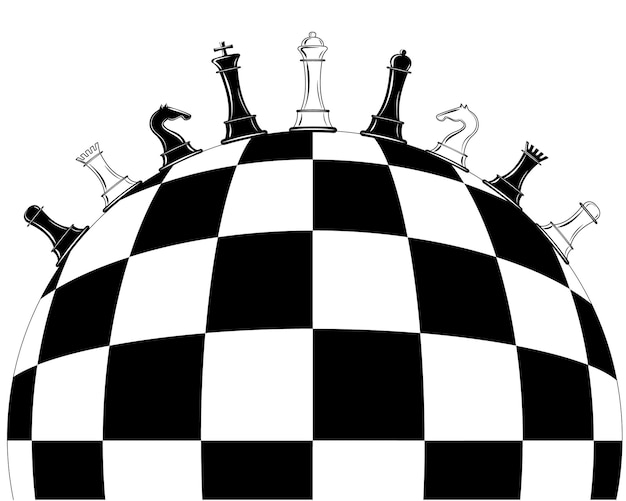 Iconic Chess Pieces Adorning a Checkered Dome | Jiffy Designs