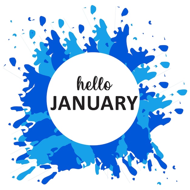 Vibrant Blue January Splash with Greeting | Jiffy Designs