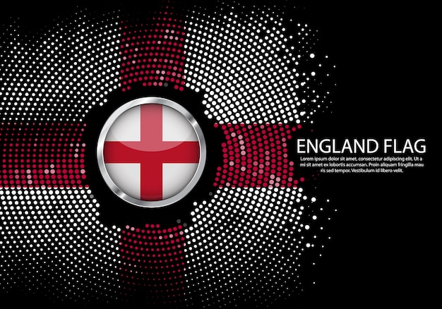 Stunning England Flag Emblem with Vibrant Halftone Backdrop | Jiffy Designs