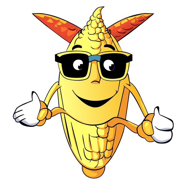 Funky Corn Cob Wearing Shades and Giving Thumbs Up | Jiffy Designs