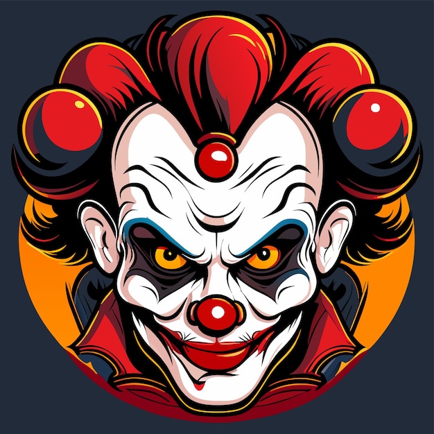 Sinister Clown Face with Vibrant Colors and Menacing Expression | Jiffy ...