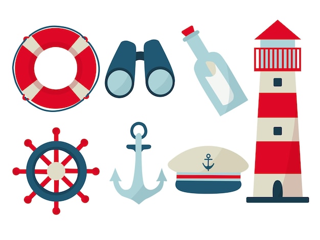 Vibrant Nautical Symbols and Maritime Icons Collection | Jiffy Designs