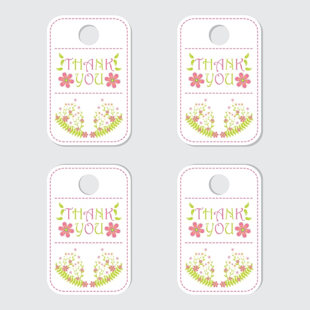 Colorful Floral Thank You Gift Tags with Playful Text | Jiffy Designs