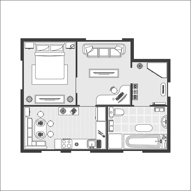Cozy Studio Apartment Layout with Efficient Space Design | Jiffy Designs