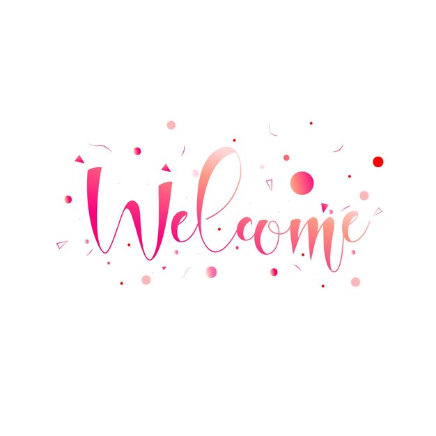 Vibrant Greeting: Colorful Welcome Lettering with Playful Dots | Jiffy ...