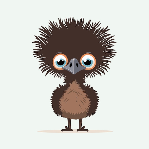 Adorable Fluffy Emu with Curious Blue Eyes | Jiffy Designs