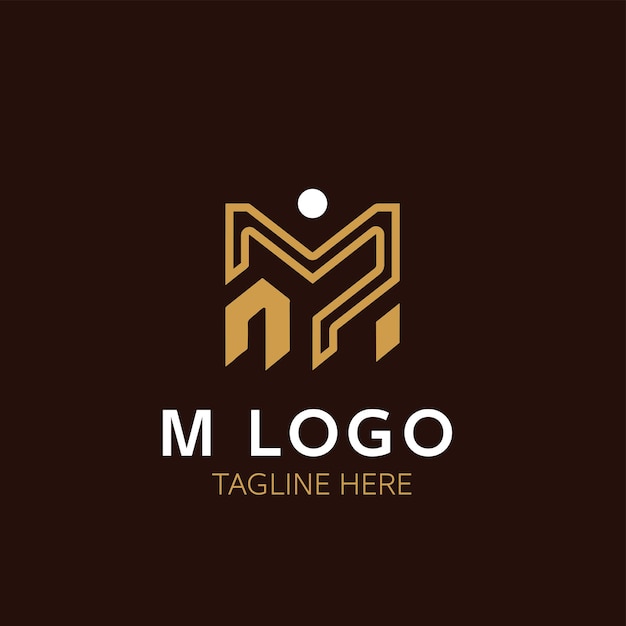 Elegant Interlocking M-shaped Symbol in Refined Gold Tones | Jiffy Designs