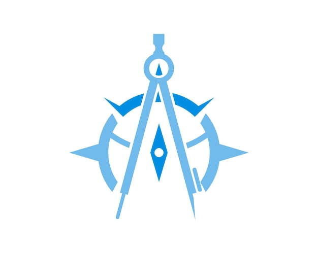 Elegant Compass Symbol with Minimalist Blue Design | Jiffy Designs