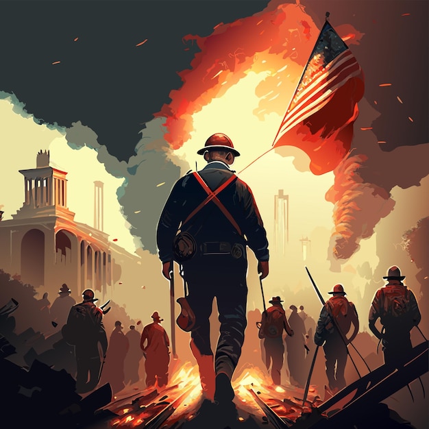 Fiery Revolution: A Striking Illustration of Unrest and Resistance ...