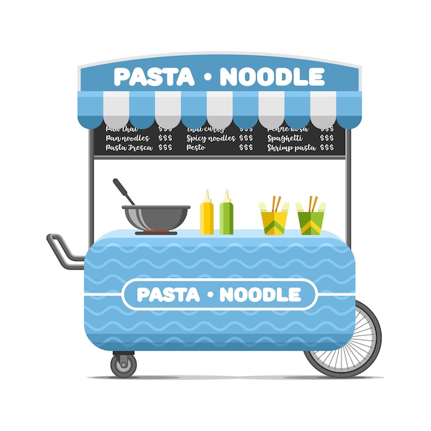 Vibrant Pasta and Noodle Cart Offering Delicious Varieties | Jiffy Designs
